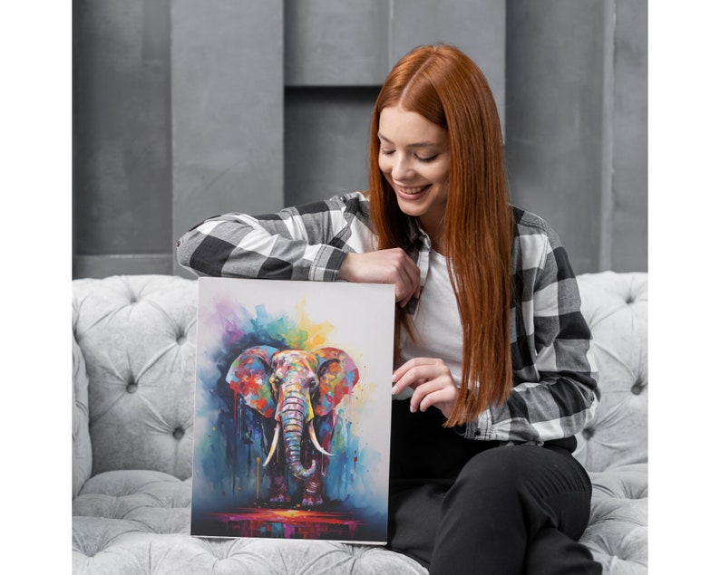 Elephant Color Splash Poster, Elephant Decor, Elephant Wall Art, Animal ...