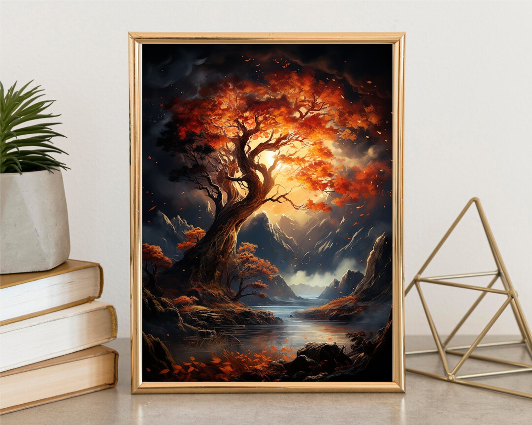 Tree Wall Art, Scenery Wall Hanging, Tree Poster Art, Landscape Art ...