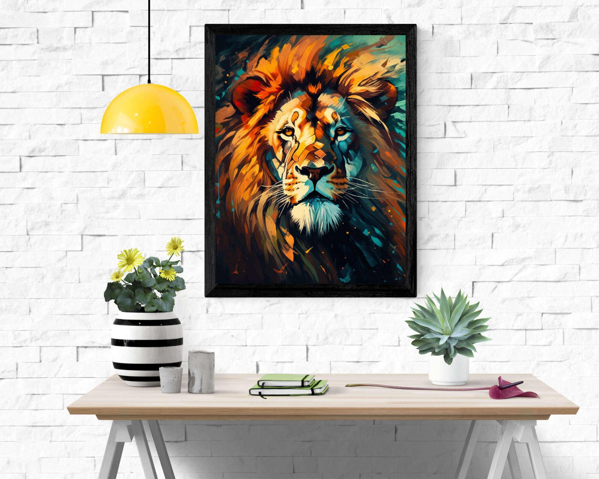 Lion Poster, Animal Poster Design, Home Decor, Living Room Decor ...