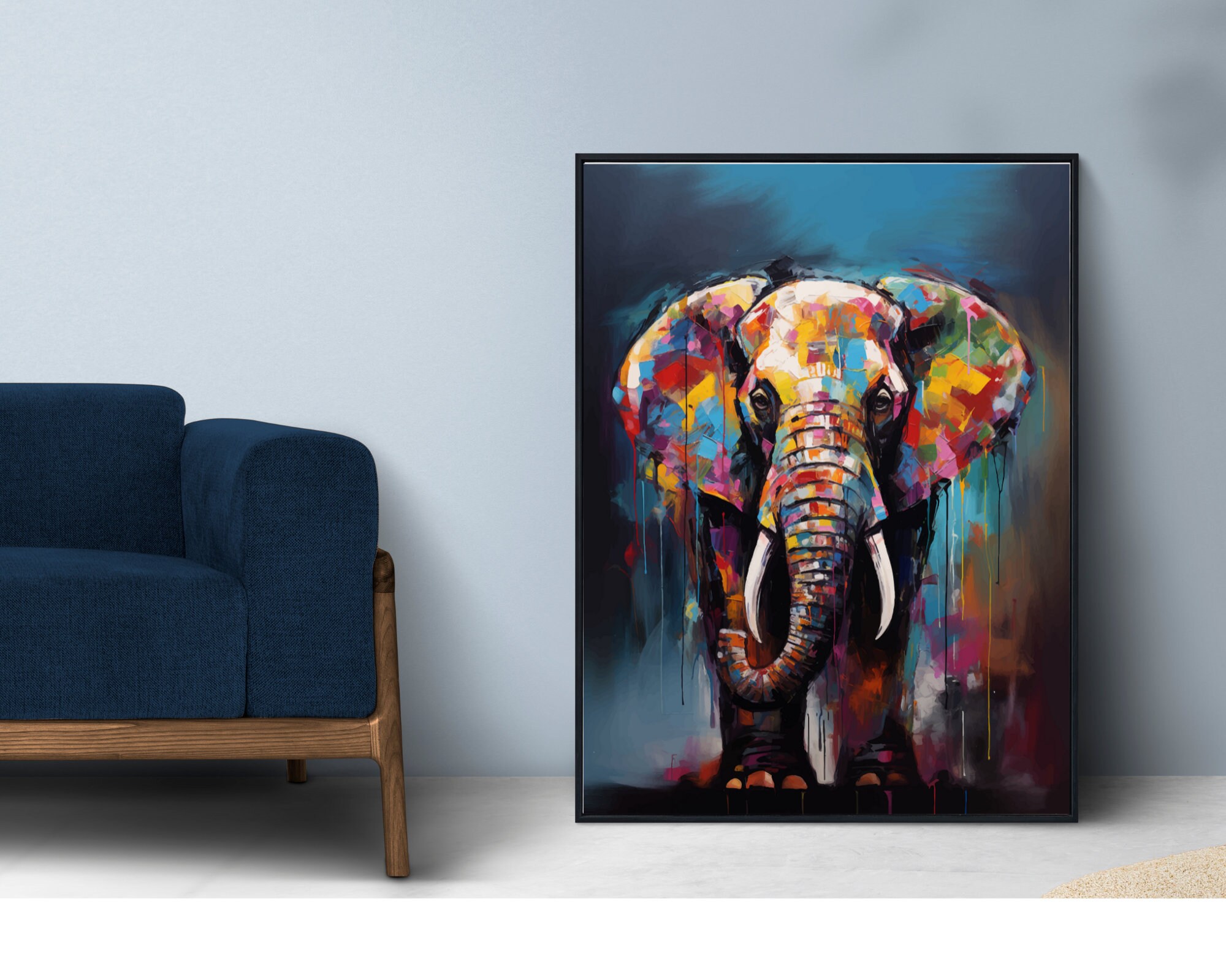 Elephant Poster, Wildlife Animals Decor, Nursery Animal, Colorful ...