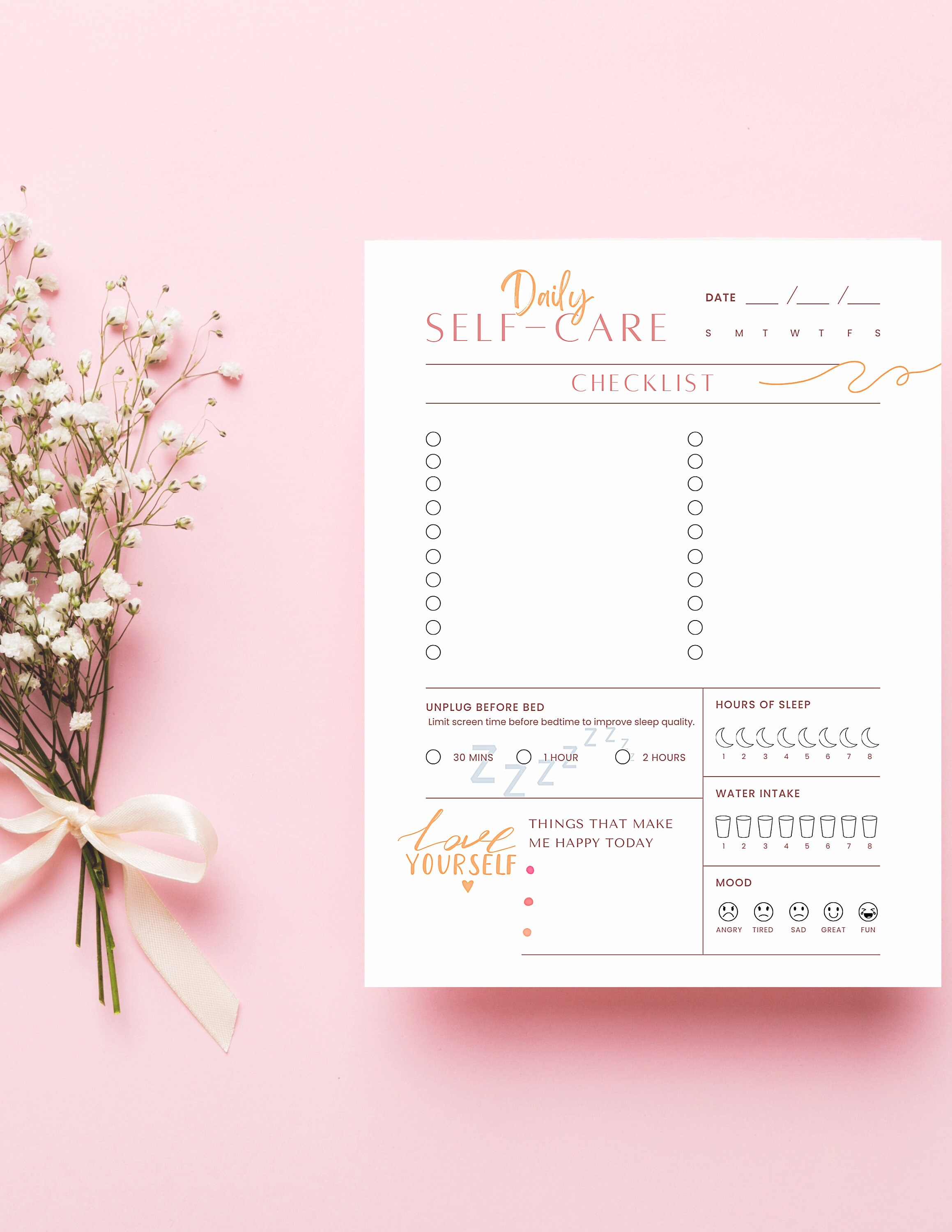 Daily Self-care Planner Printable Planner - Etsy