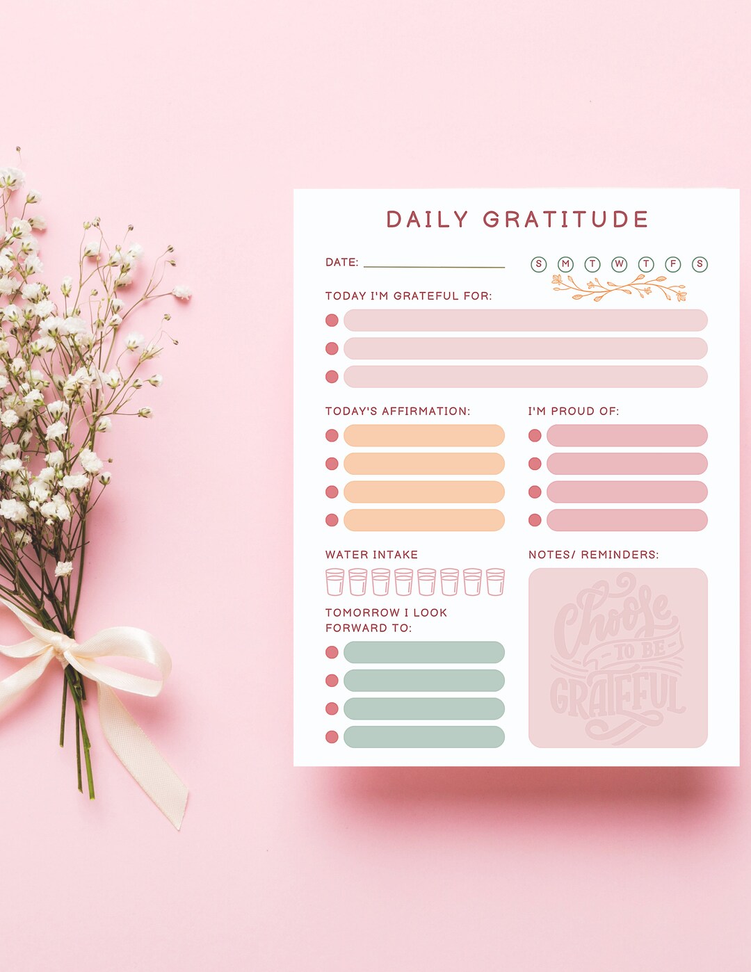 Daily Gratitude Printable Planners - Etsy