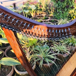 22 String Harp SOLID ROSEWOOD Extra Strings & Carrying Case Great for ...