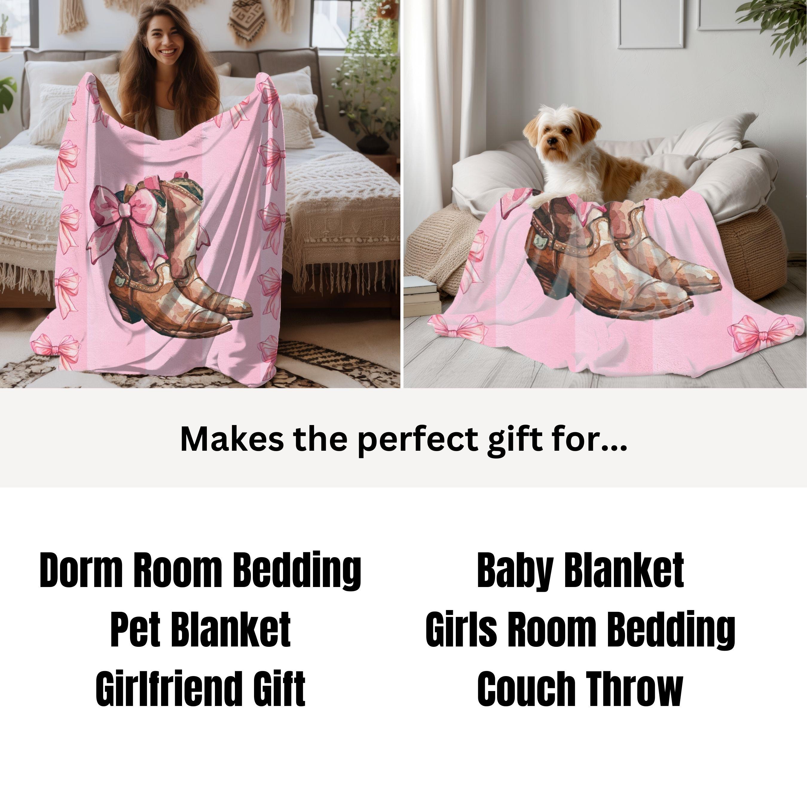 Custom Plush Cowgirl Boot Blanket, Exclusive Cowboy Boot Blanket ...