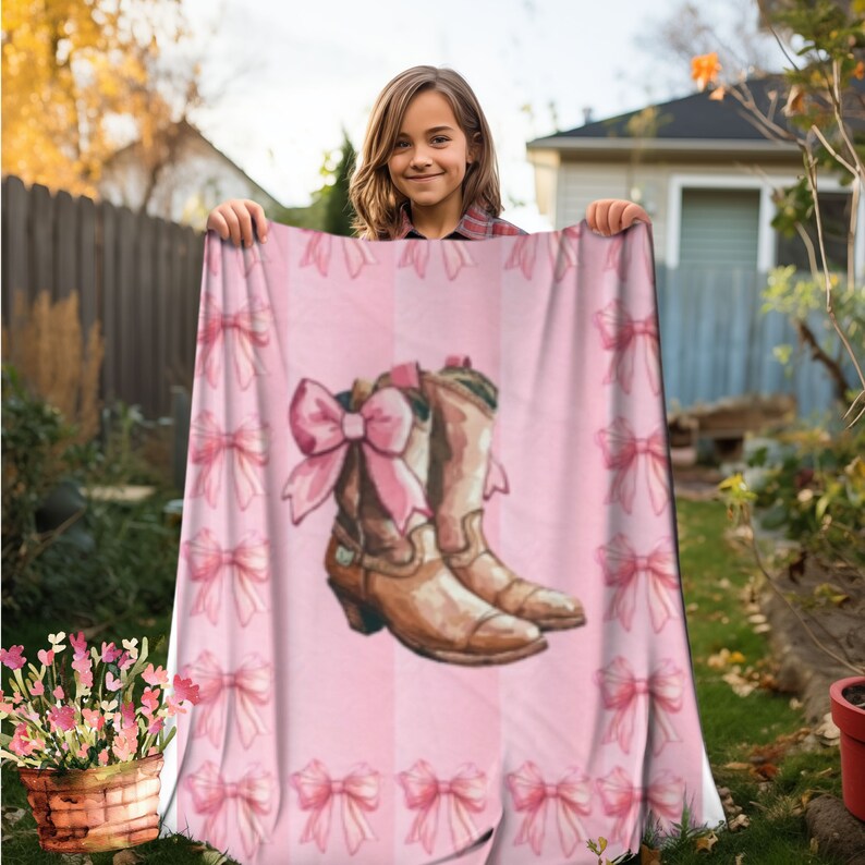 Custom Plush Cowgirl Boot Blanket, Exclusive Cowboy Boot Blanket ...