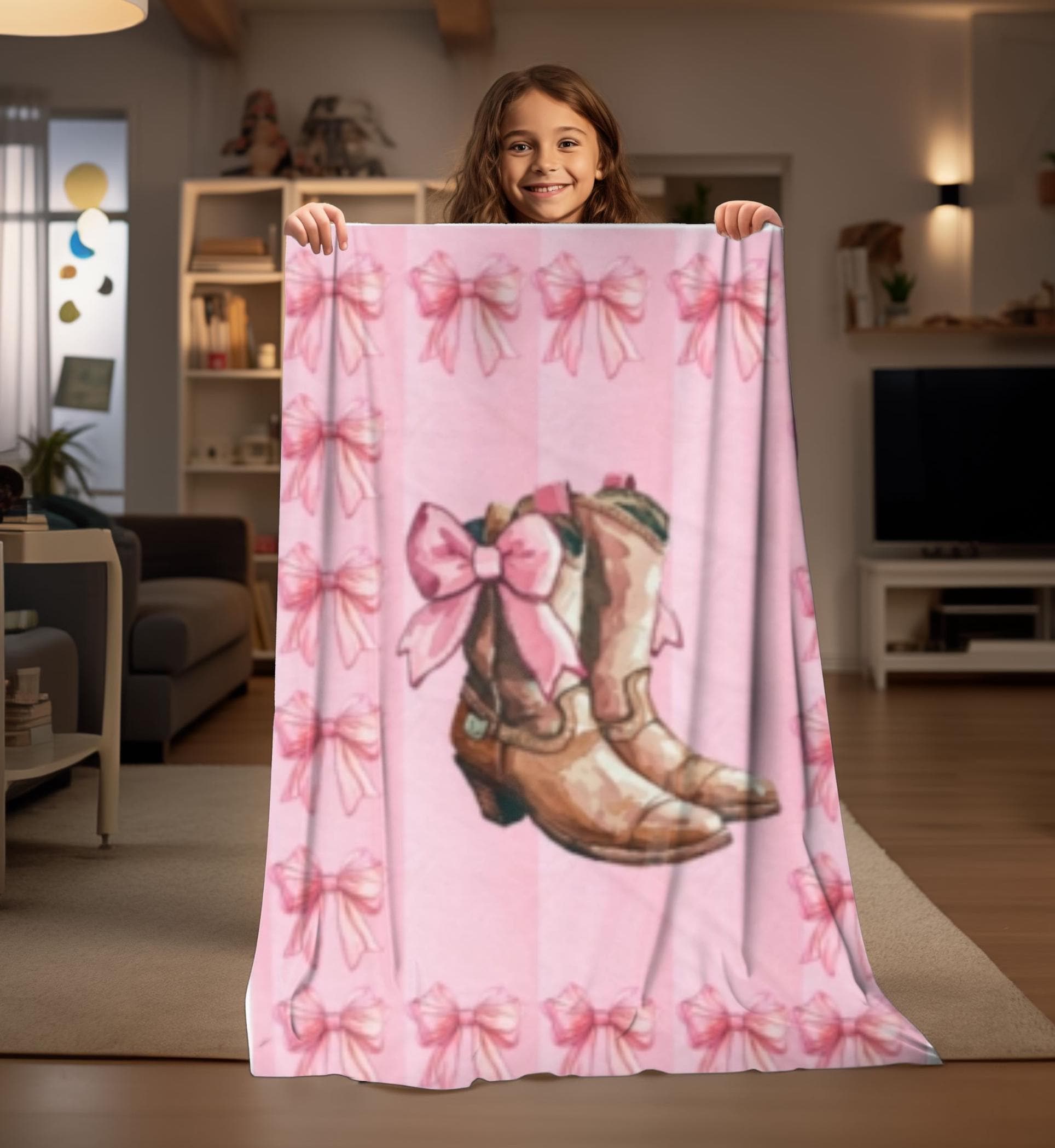 Custom Plush Cowgirl Boot Blanket, Exclusive Cowboy Boot Blanket ...