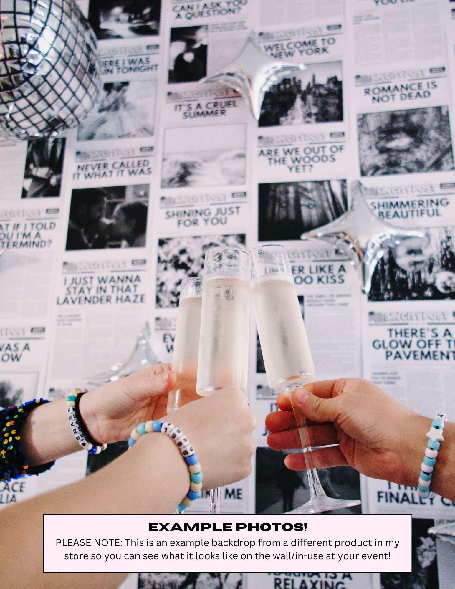 Birthday Party Decor & Backdrop | Birthday Newspaper Style Background ...