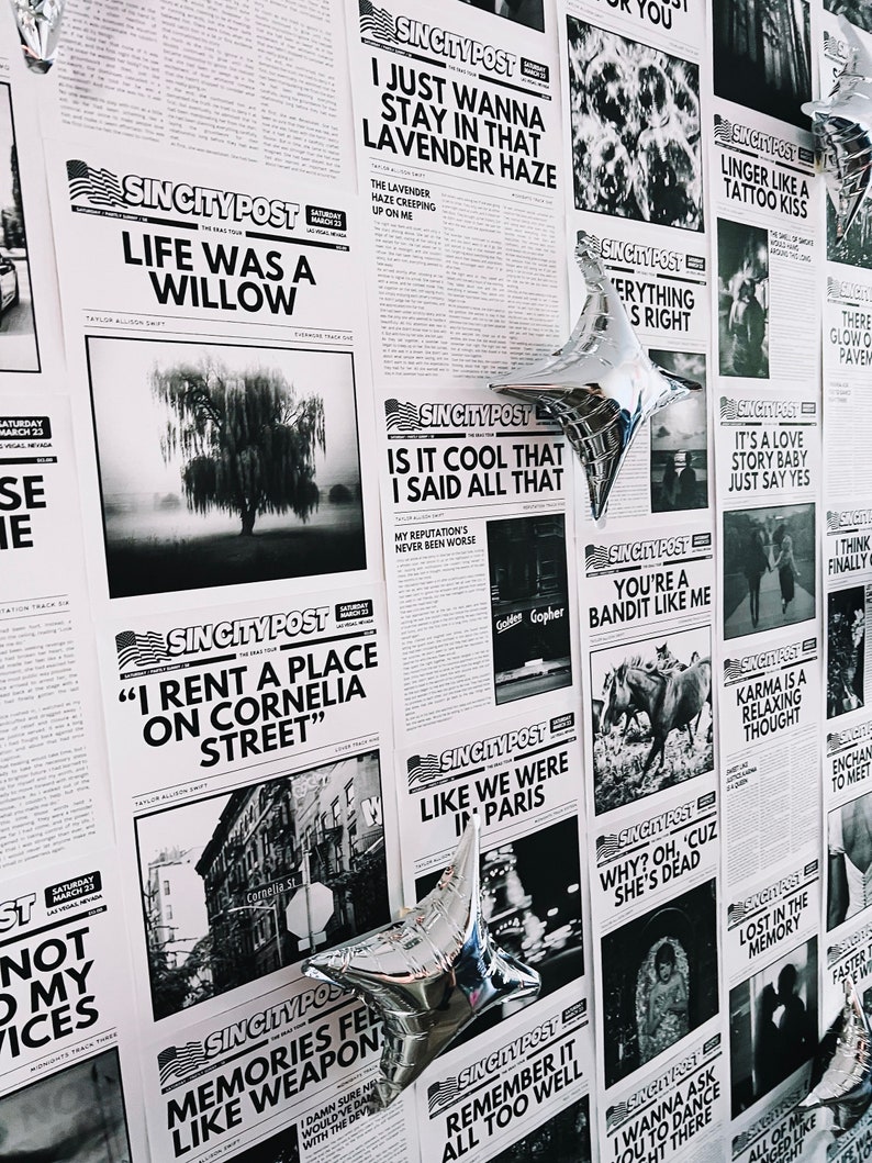 TS Eras Tour Newspaper Backdrop: Taylor Swift-inspired Party Photo ...