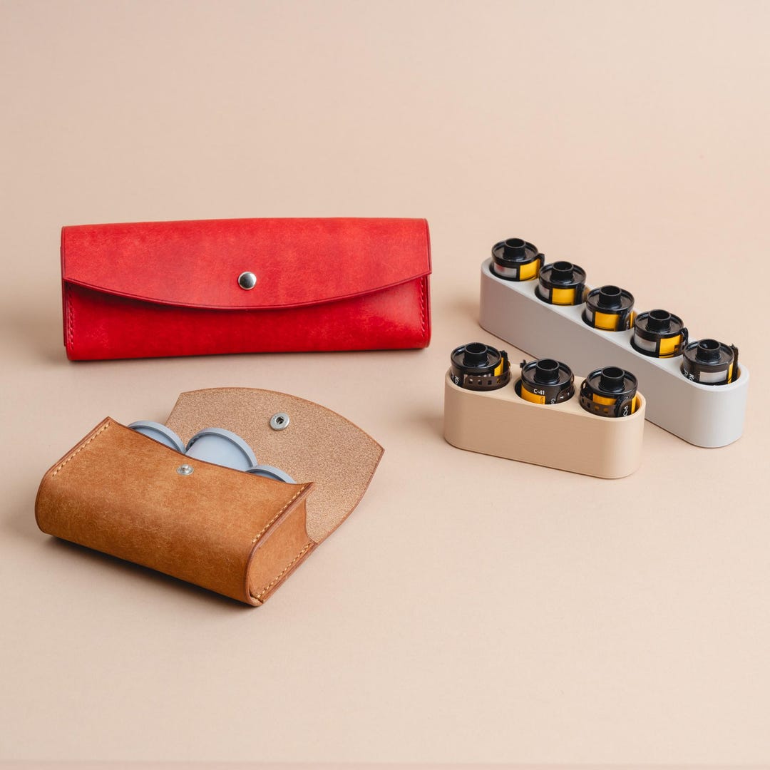 Leather 35mm Film Case Holder Pouch, Photography Camera Accessories Bag ...