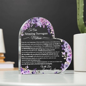 Surrogate Mother Personalized Plaque for Surrogate Thank You Gift for ...