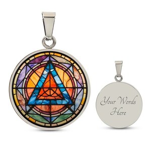 Stained Glass Alcoholics Anonymous Symbol Personalized Pendant Gift for ...