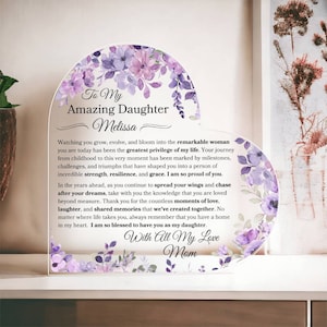 To My Daughter Personalized Plaque for Daughter Gift From Mom to ...