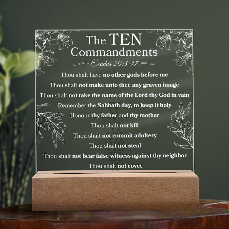 The Ten Commandments Acrylic Plaque for Biblical Verse Gift - Etsy ...