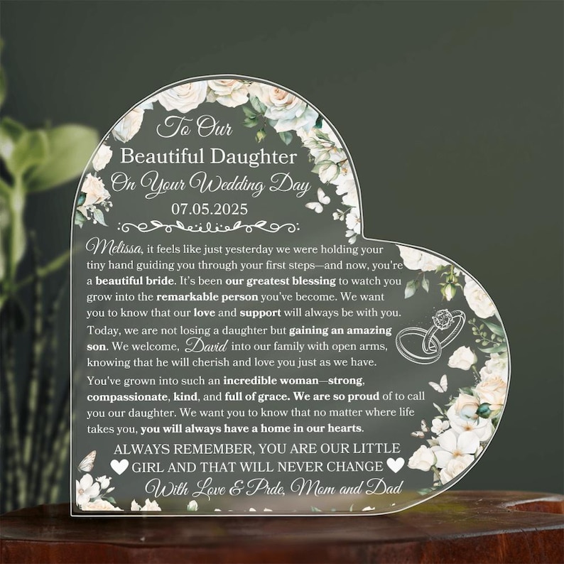 To Our Daughter on Your Wedding Day Gift From Parents to Daughter ...