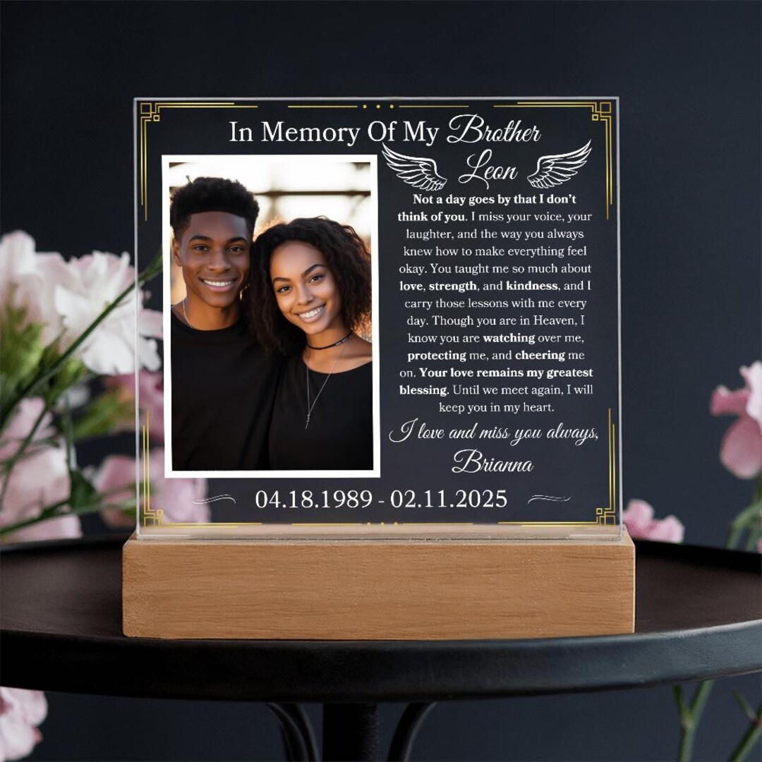 Loss of Brother Memorial Plaque Gift for Brother Loss Personalized ...