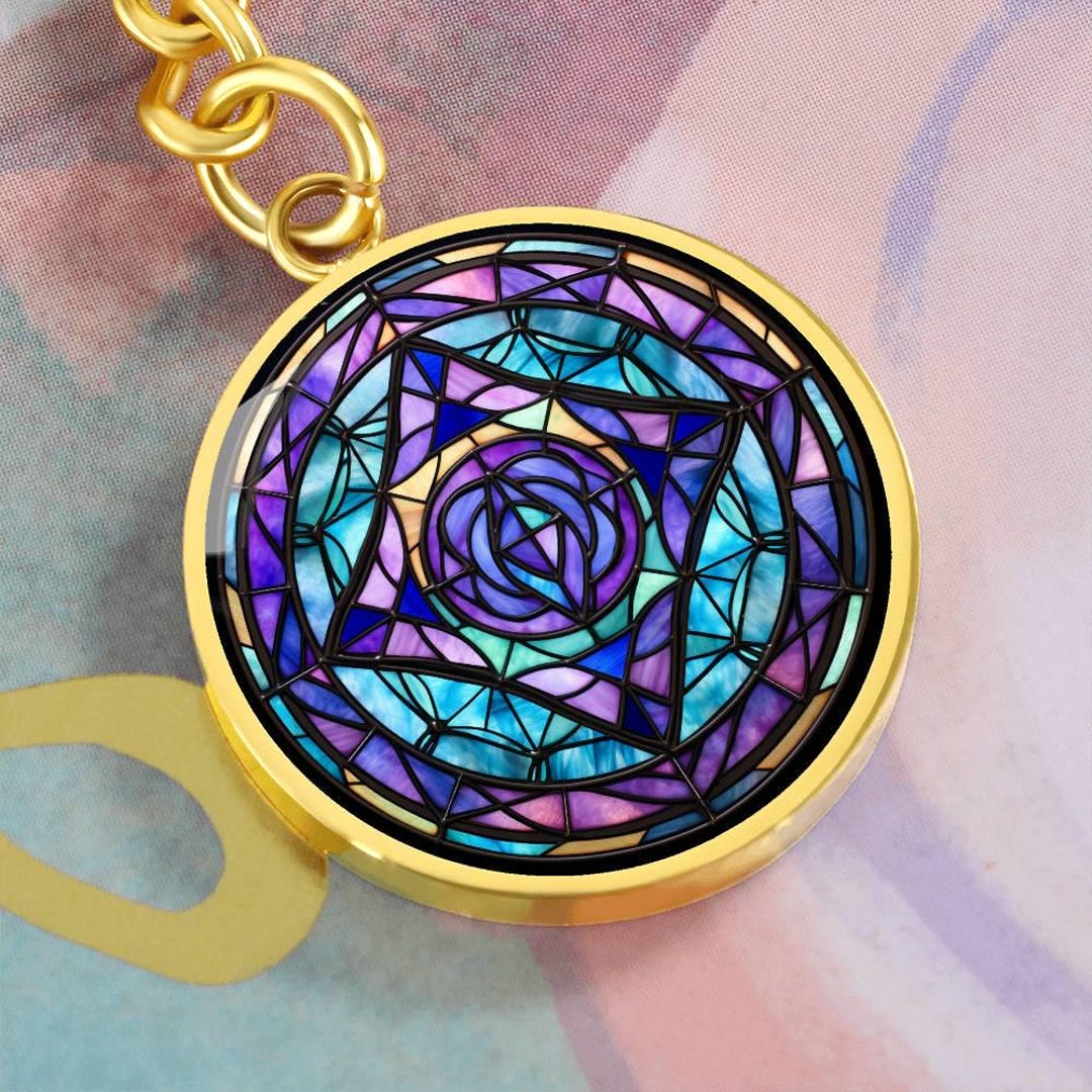 NA Symbol Faux Stained Glass Personalized Pendant Keychain Gift for ...