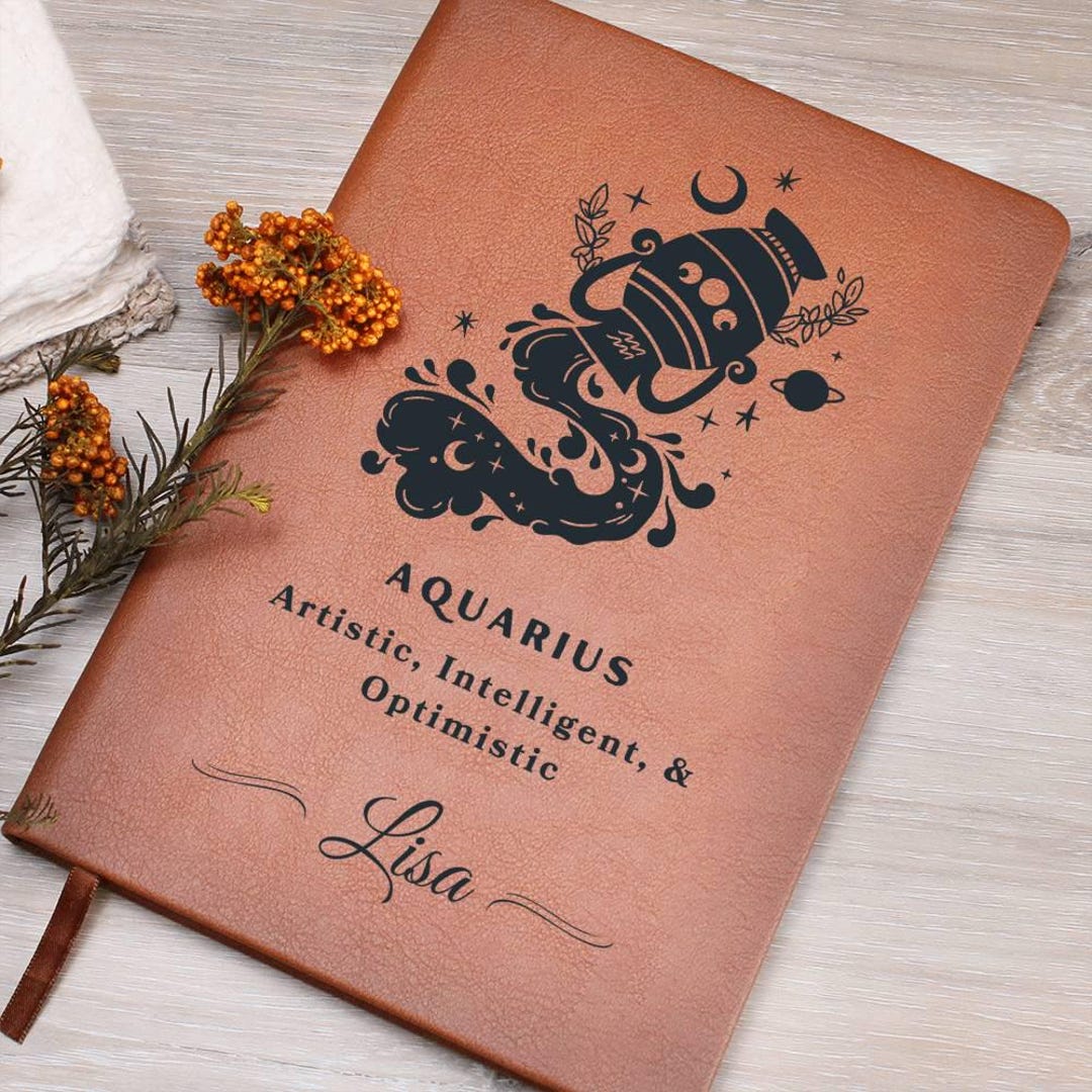 Aquarius Zodiac Sign Personalized Journal Gift for Christmas Present ...