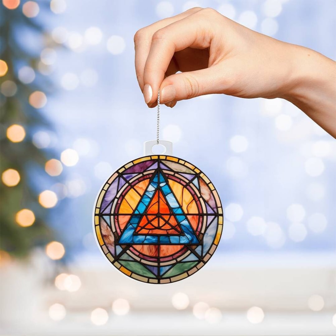 Alcoholics Anonymous Symbol Faux Stained Glass Acrylic Ornament for ...