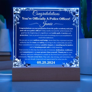Police Academy Graduation Personalized Plaque Gift for New Police ...