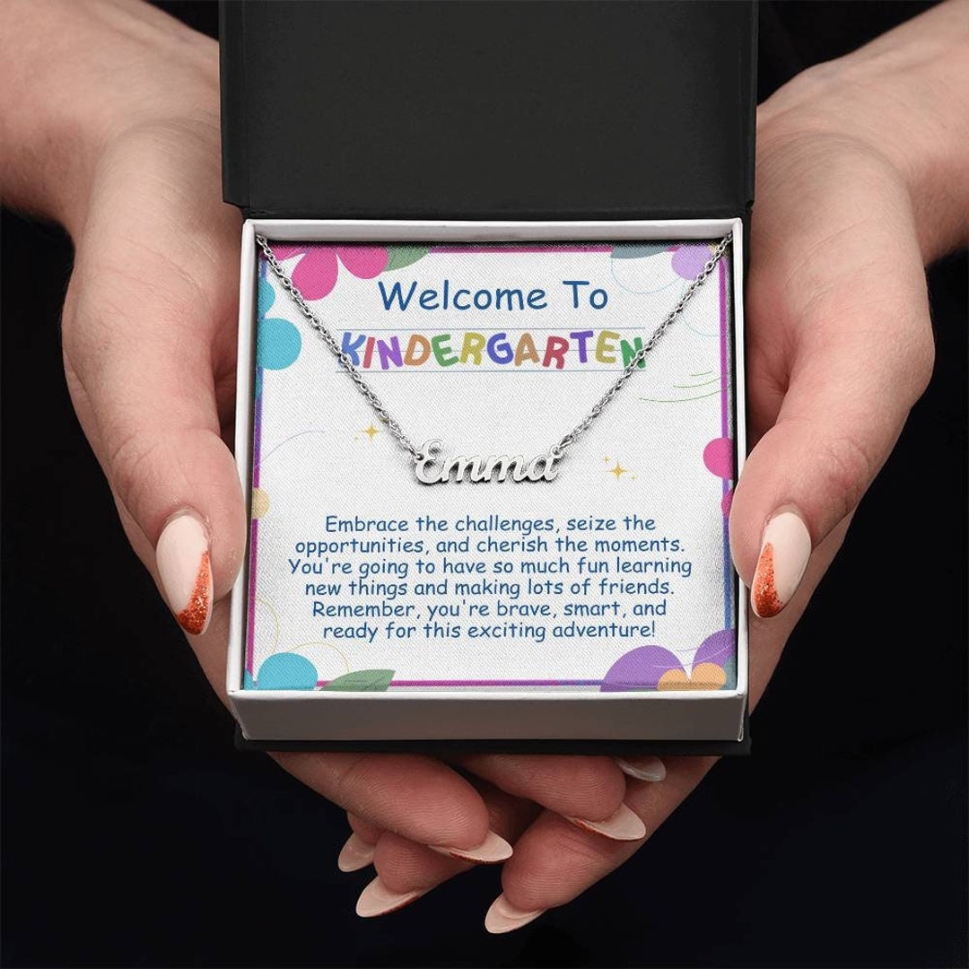 First Day of Kindergarten Personalized Name Necklace Gift for 1st Day ...