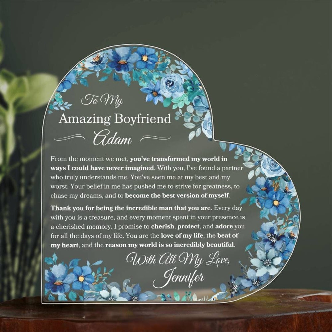 To My Boyfriend Personalized Plaque Gift From Girlfriend to Boyfriend ...