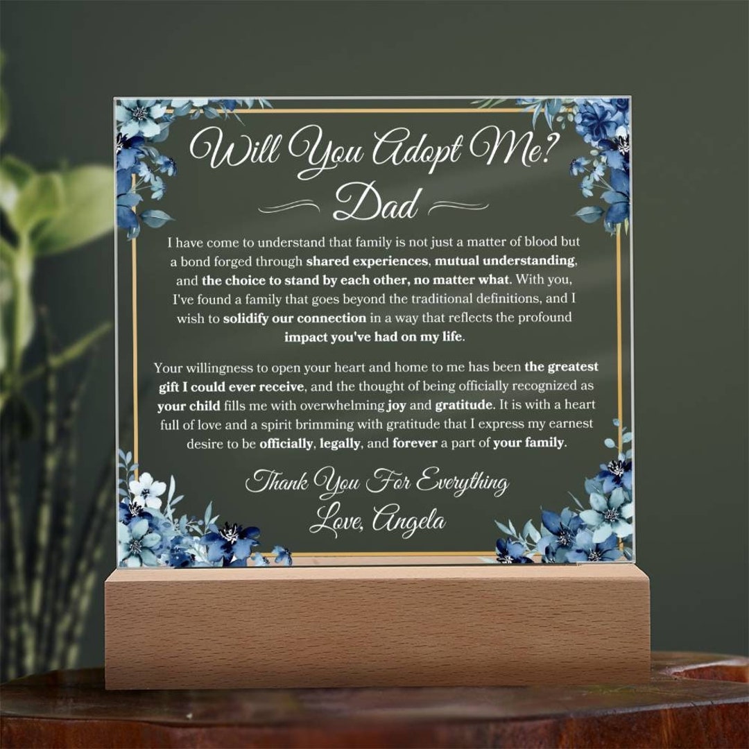 Adoption Proposal Personalized Plaque for Adoptive Father Gift for Step ...