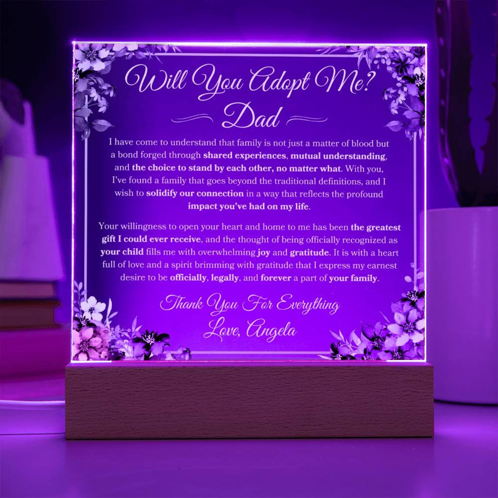 Adoption Proposal Personalized Plaque for Adoptive Father Gift for Step ...