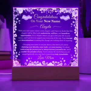 Transgender Name Change Personalized Plaque Gift for Transitioning ...