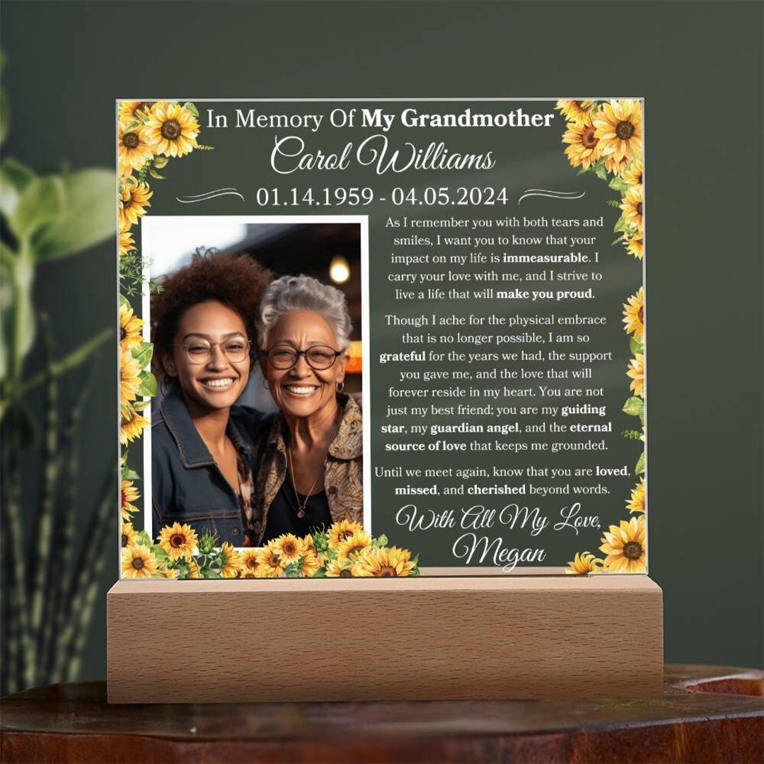 Loss of Grandmother Personalized Memorial Plaque for Late Grandma ...