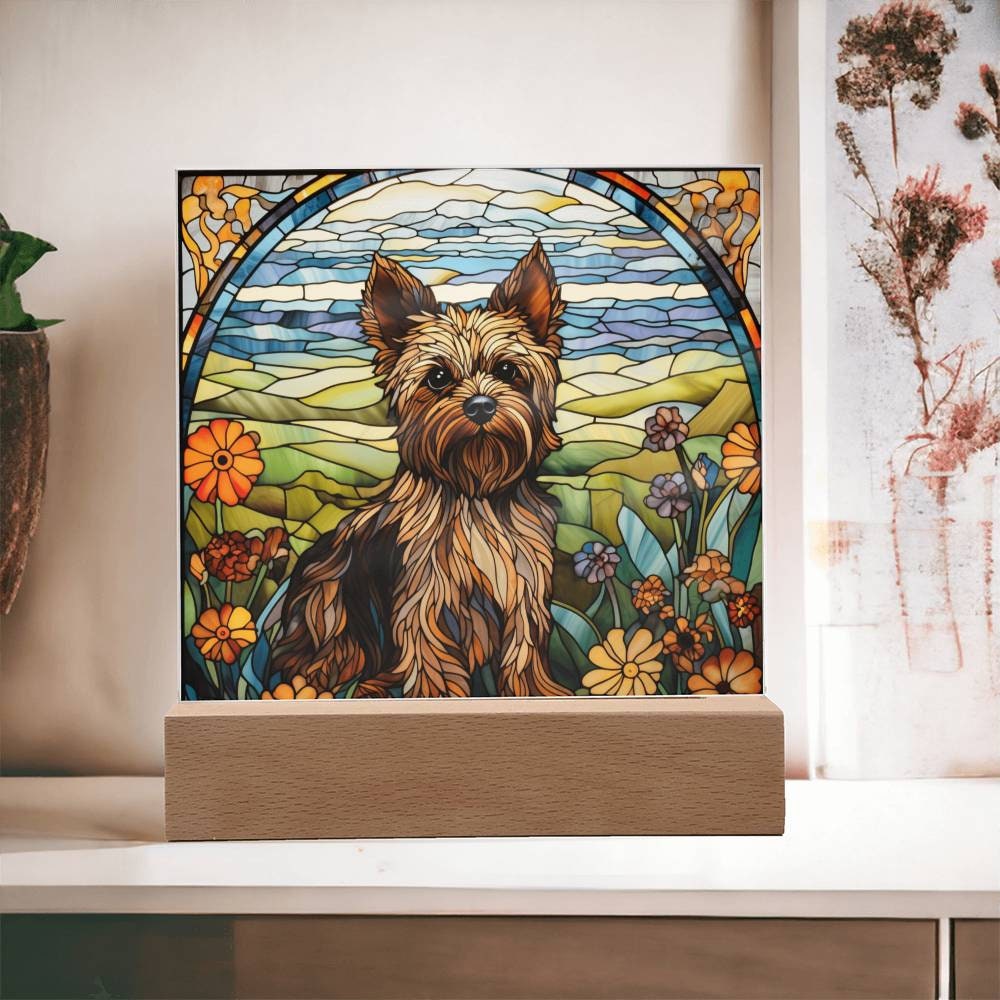 Yorkshire Terrier Faux Stained Glass Acrylic Plaque Decoration for Dog ...
