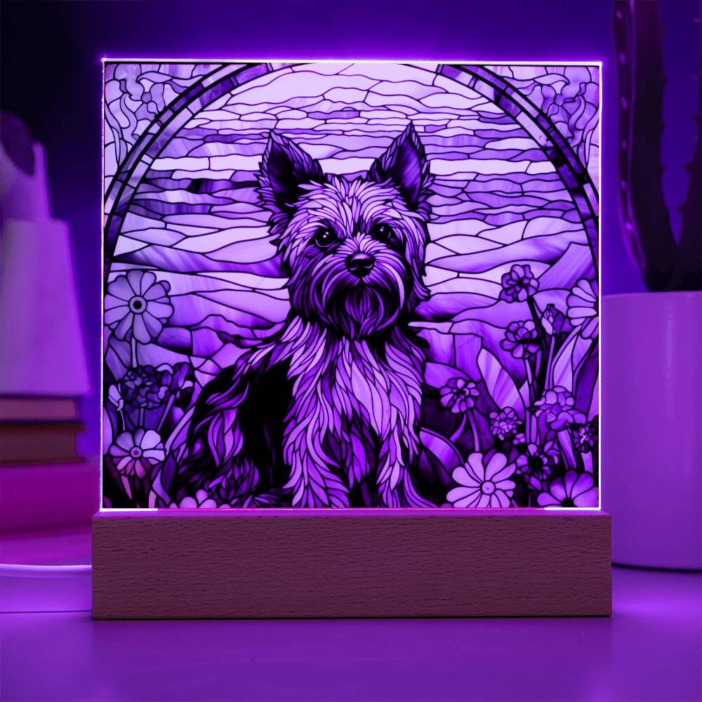 Yorkshire Terrier Faux Stained Glass Acrylic Plaque Decoration for Dog ...