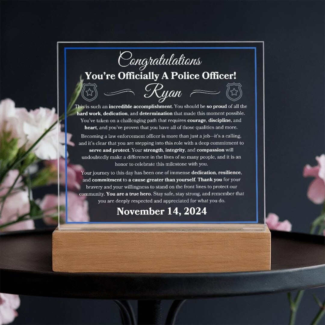 Police Officer Graduation Gift for Police Academy Graduate Personalized ...