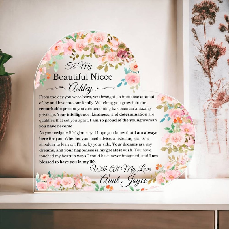 To My Niece Personalized Heart Plaque Gift for Niece Christmas - Etsy ...