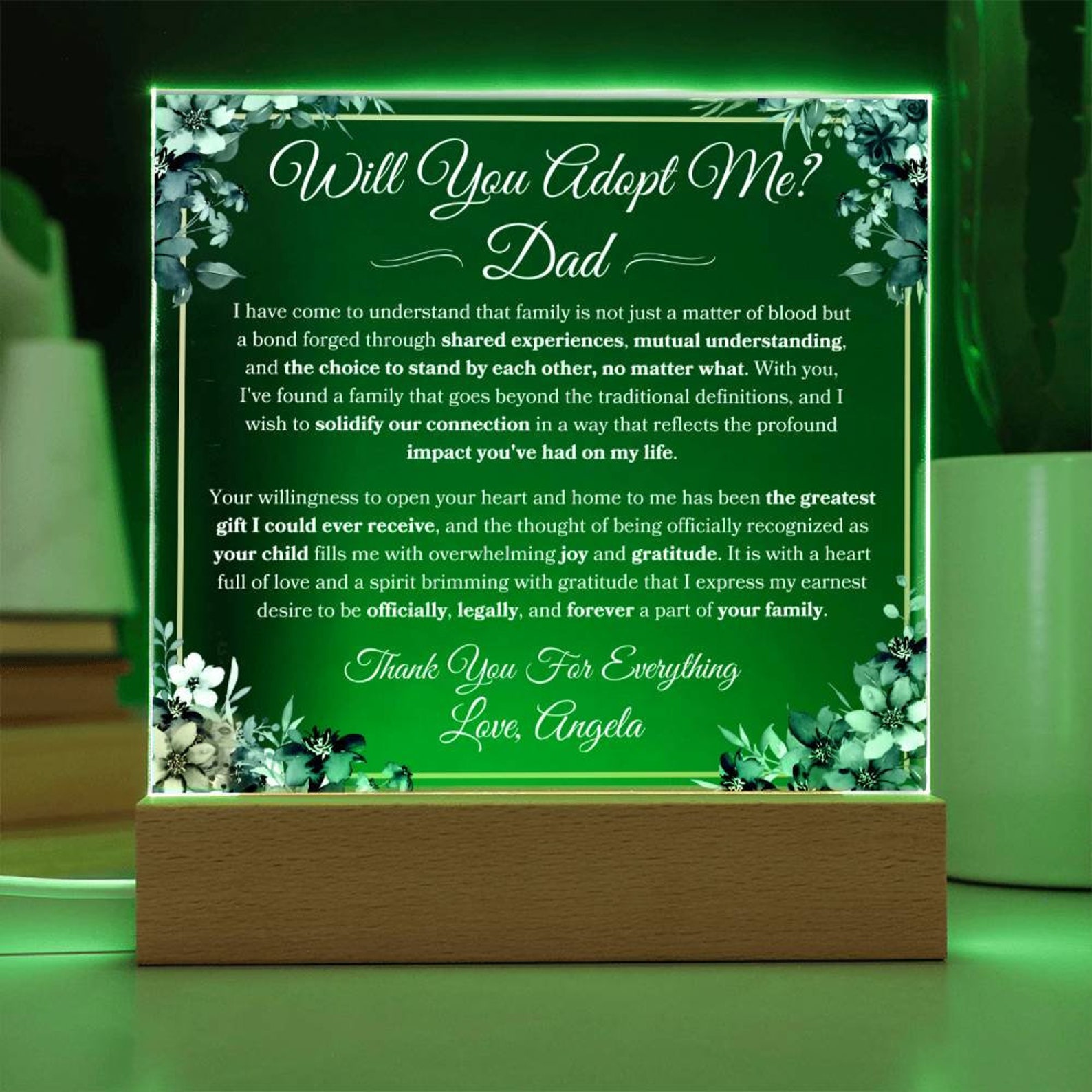 Adoption Proposal Personalized Plaque for Adoptive Father Gift for Step ...