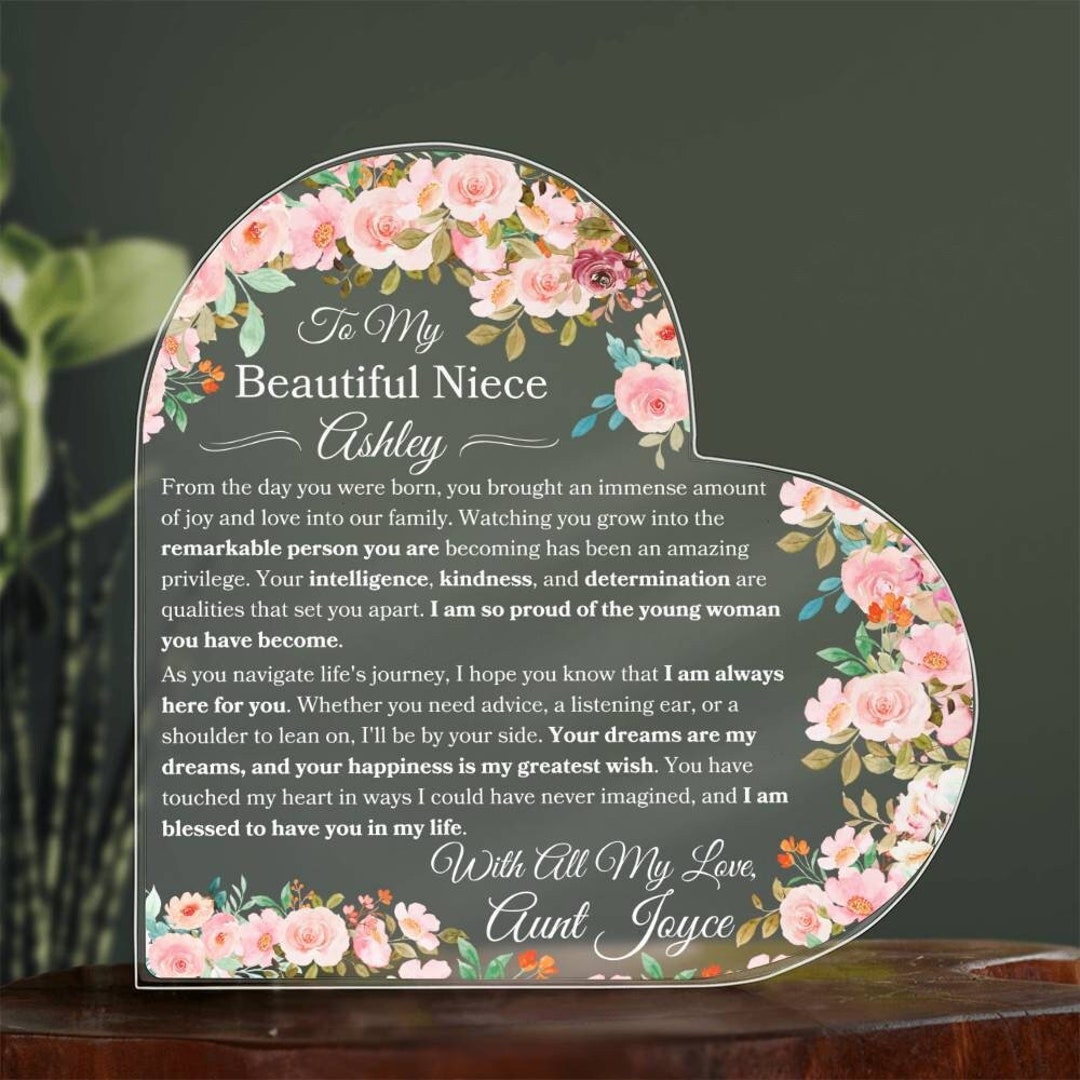 To My Niece Personalized Heart Plaque Gift for Niece Christmas Gifts ...