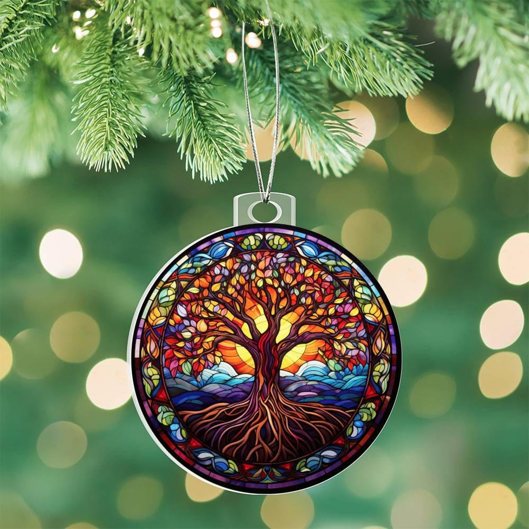 Tree of Life Ornament Gift for Transplant Survivor Gift Faux Stained ...