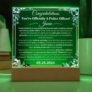 Police Academy Graduation Personalized Plaque Gift for New Police ...