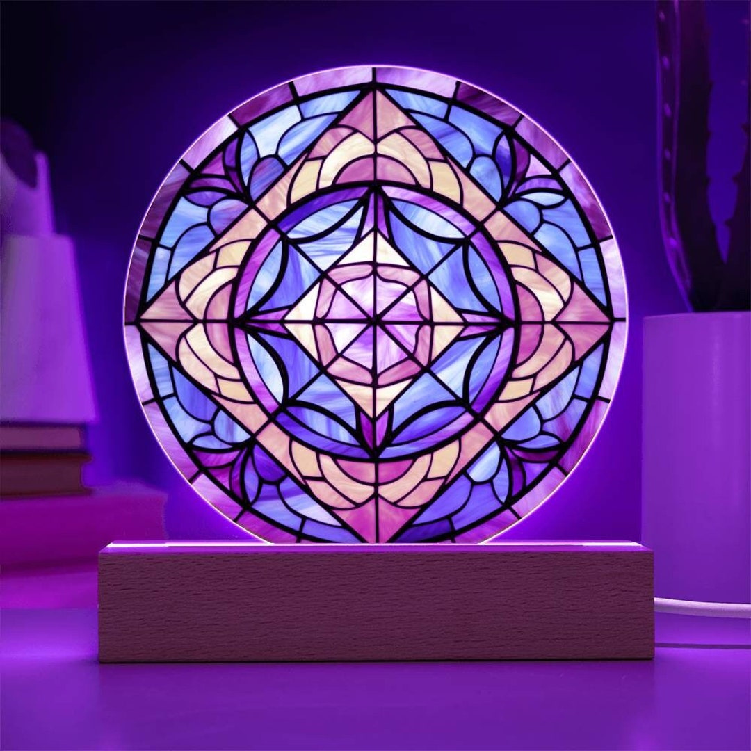 Narcotics Anonymous Symbol Faux Stained Glass Circle Acrylic Plaque ...