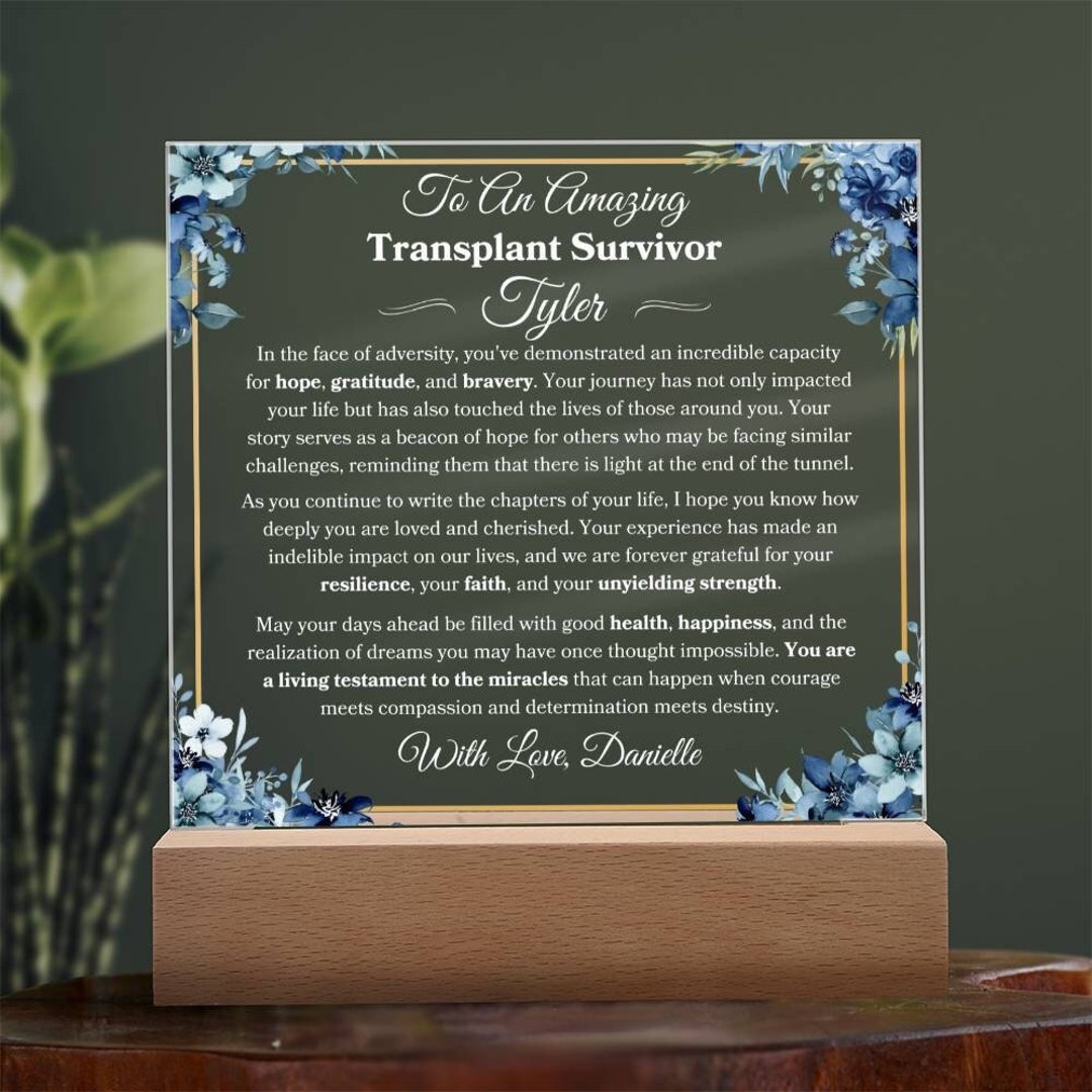 Transplant Survivor Personalized Plaque Gift for Organ Recipient Memory ...