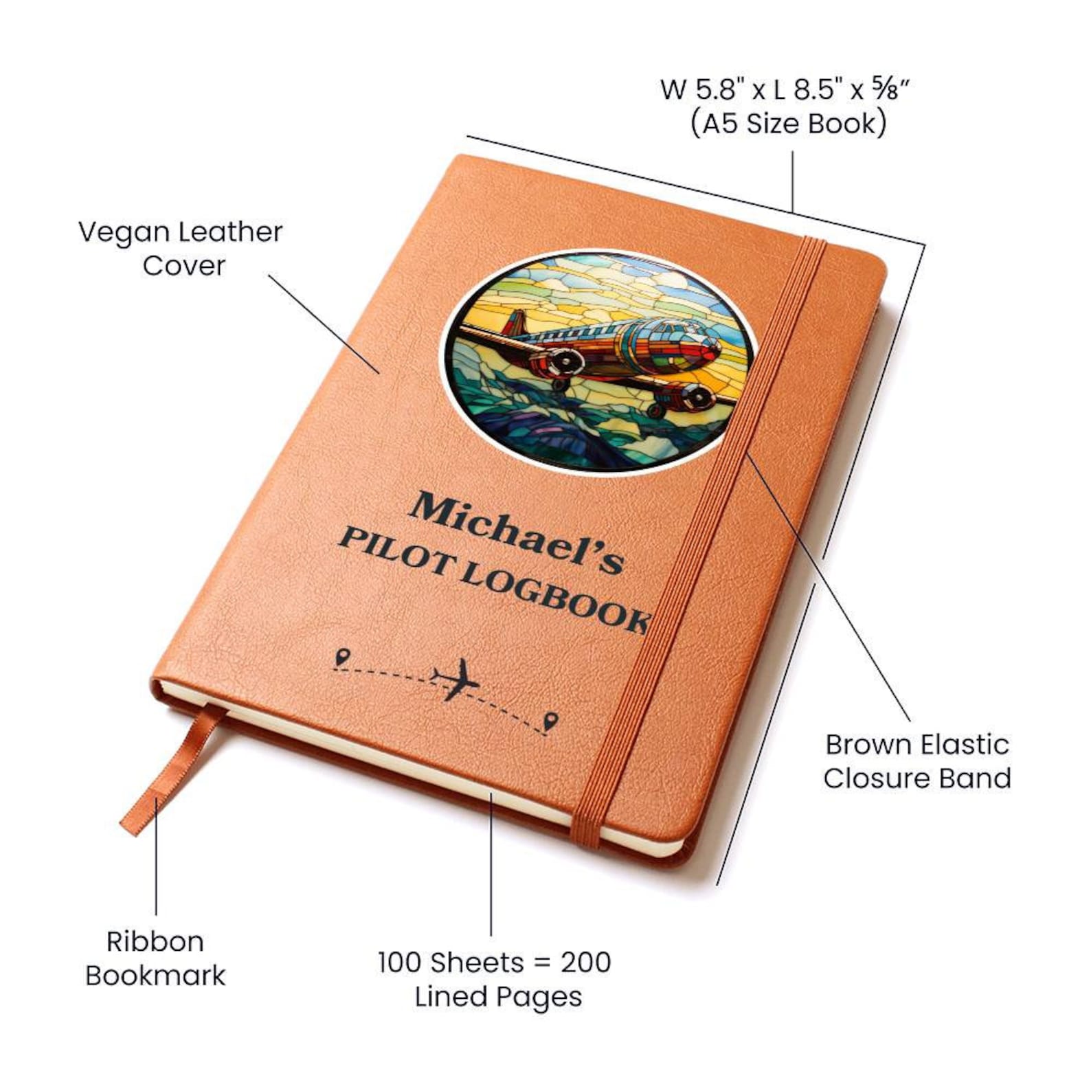 Pilot Logbook for Aviator Personalized Journal Gift for Flight School ...