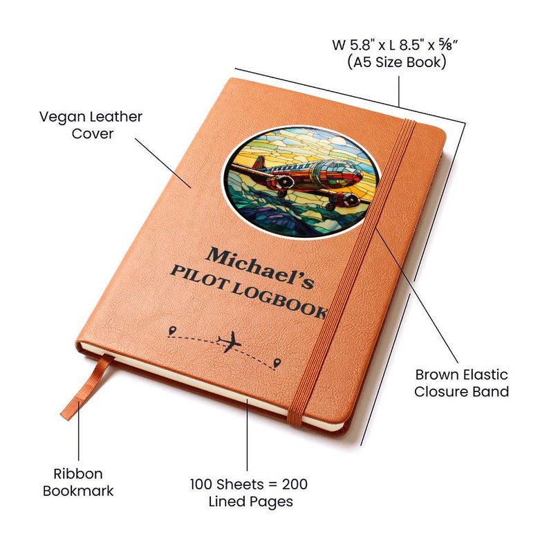 Pilot Logbook for Aviator Personalized Journal Gift for Flight - Etsy