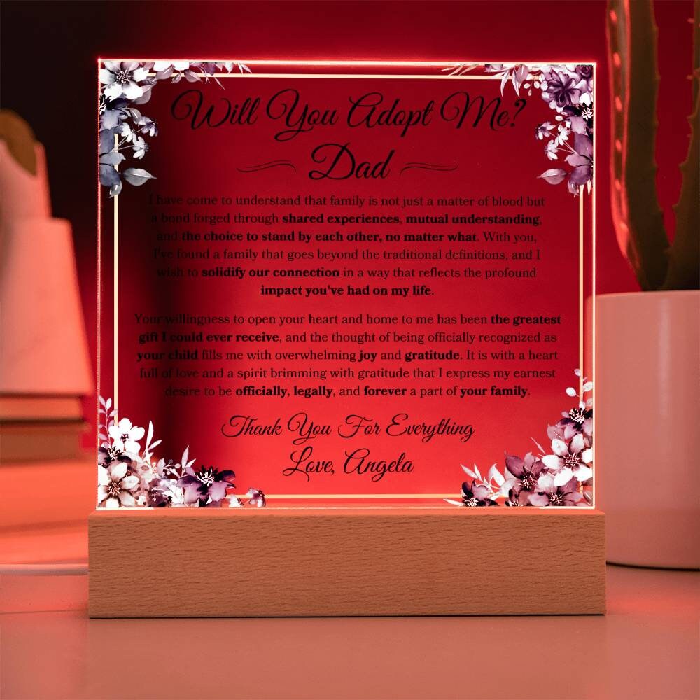 Adoption Proposal Personalized Plaque for Adoptive Father Gift for Step ...