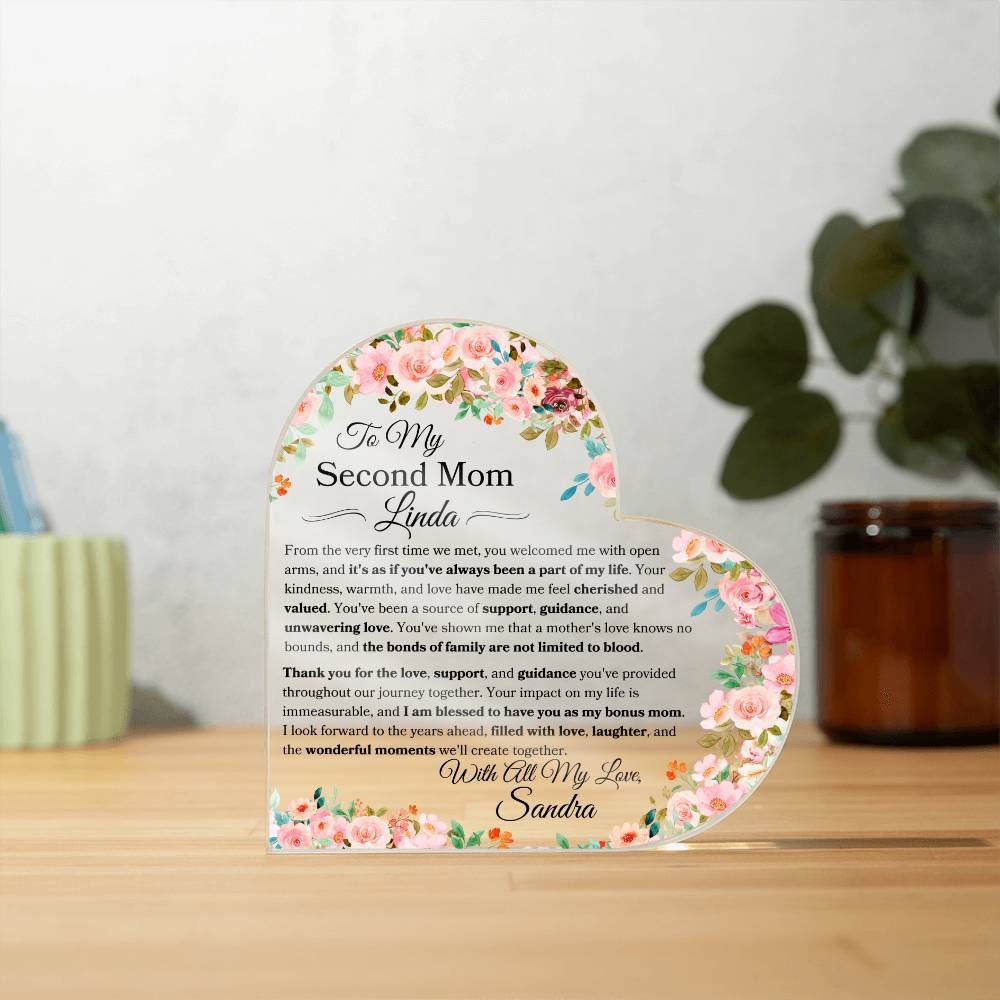 To My Second Mom Personalized Plaque Gift for Bonus Mom Gift for Mother ...