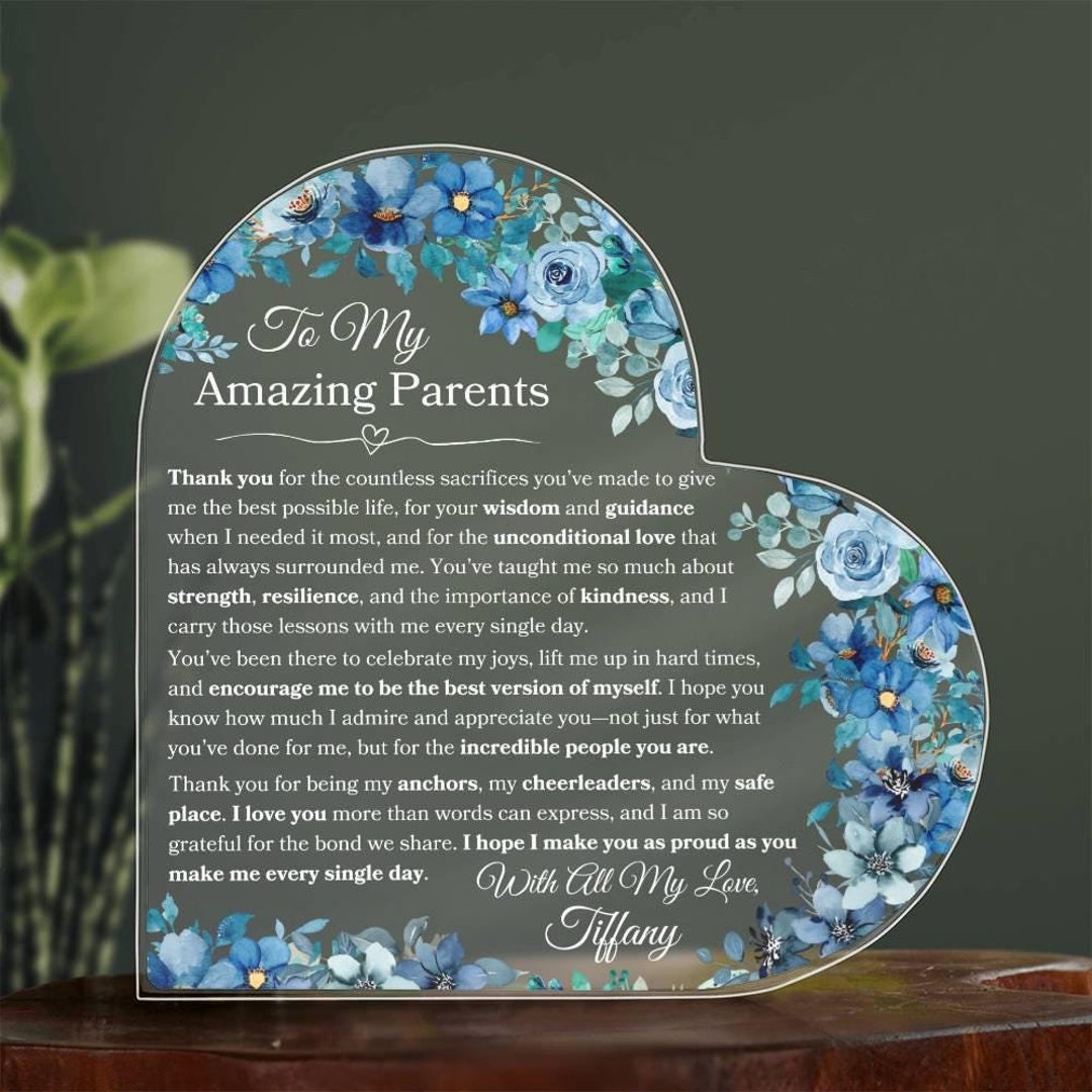 Mom and Dad Personalized Plaque Gift for Parents Christmas Present From ...