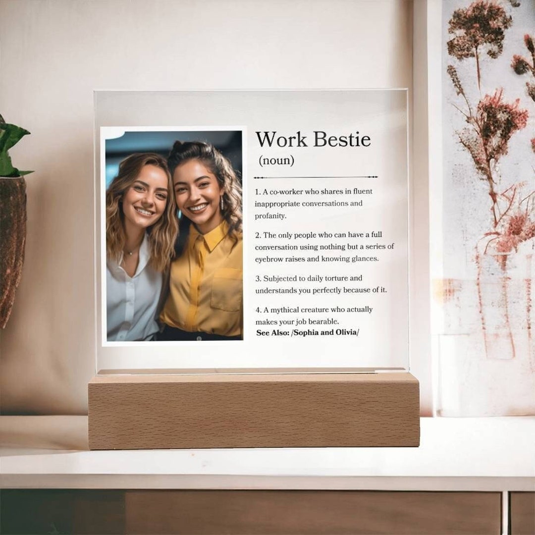 Work Bestie Personalized Plaque Gift for Work Best Friend Gift for ...