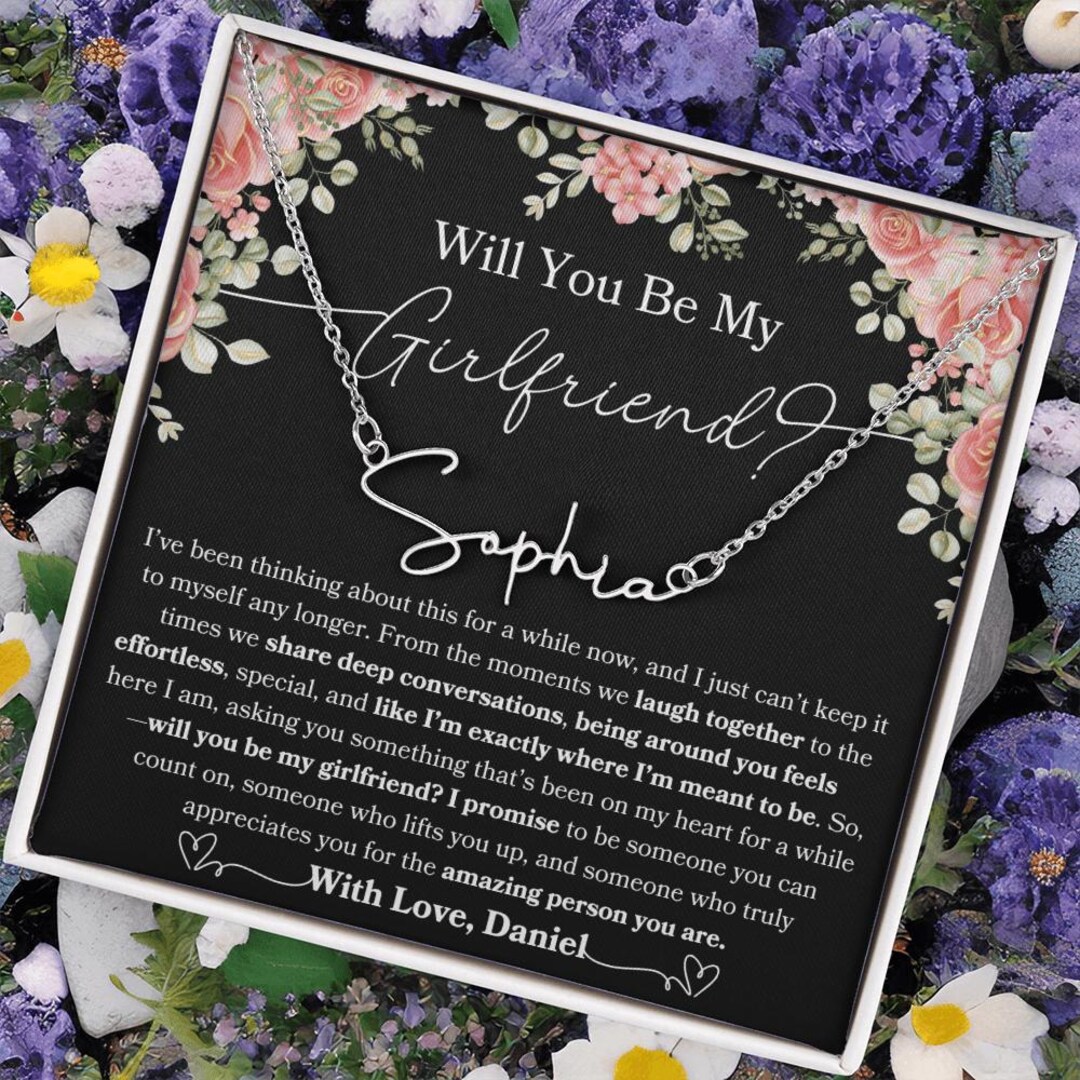 Will You Be My Girlfriend Proposal Personalized Name Necklace Gift for ...