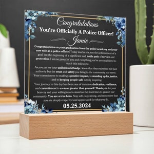 Police Academy Graduation Personalized Plaque Gift for New Police ...