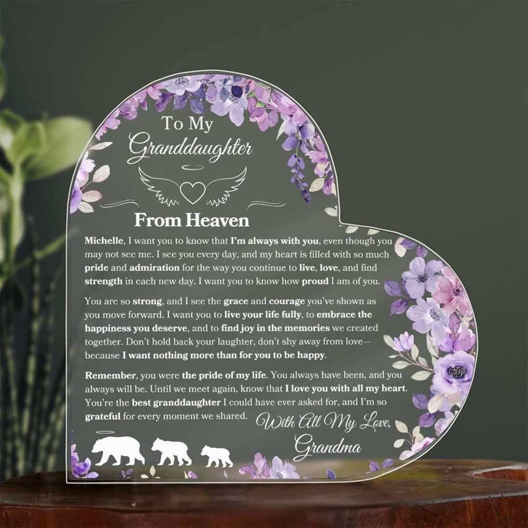 To Granddaughter From Grandma in Heaven to Granddaughter Personalized ...