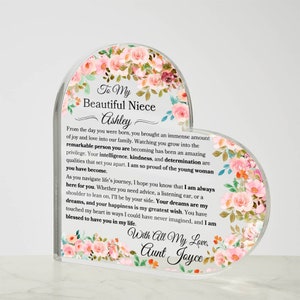 To My Niece Personalized Heart Plaque Gift for Niece Christmas Gifts ...