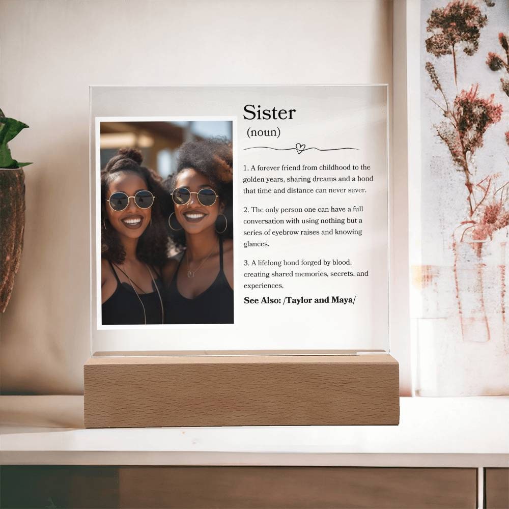 Sister Noun Definition Personalized Plaque for Sister Birthday Present ...